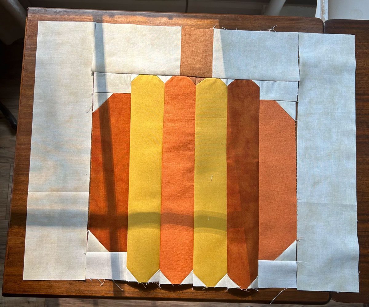 Cottage Pumpkin Quilt Block - Quilters Candy